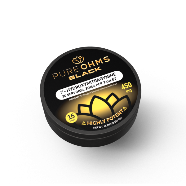 Pure Ohms Black 7-Hydroxy Tabs | 450mg (30mg) 15 count